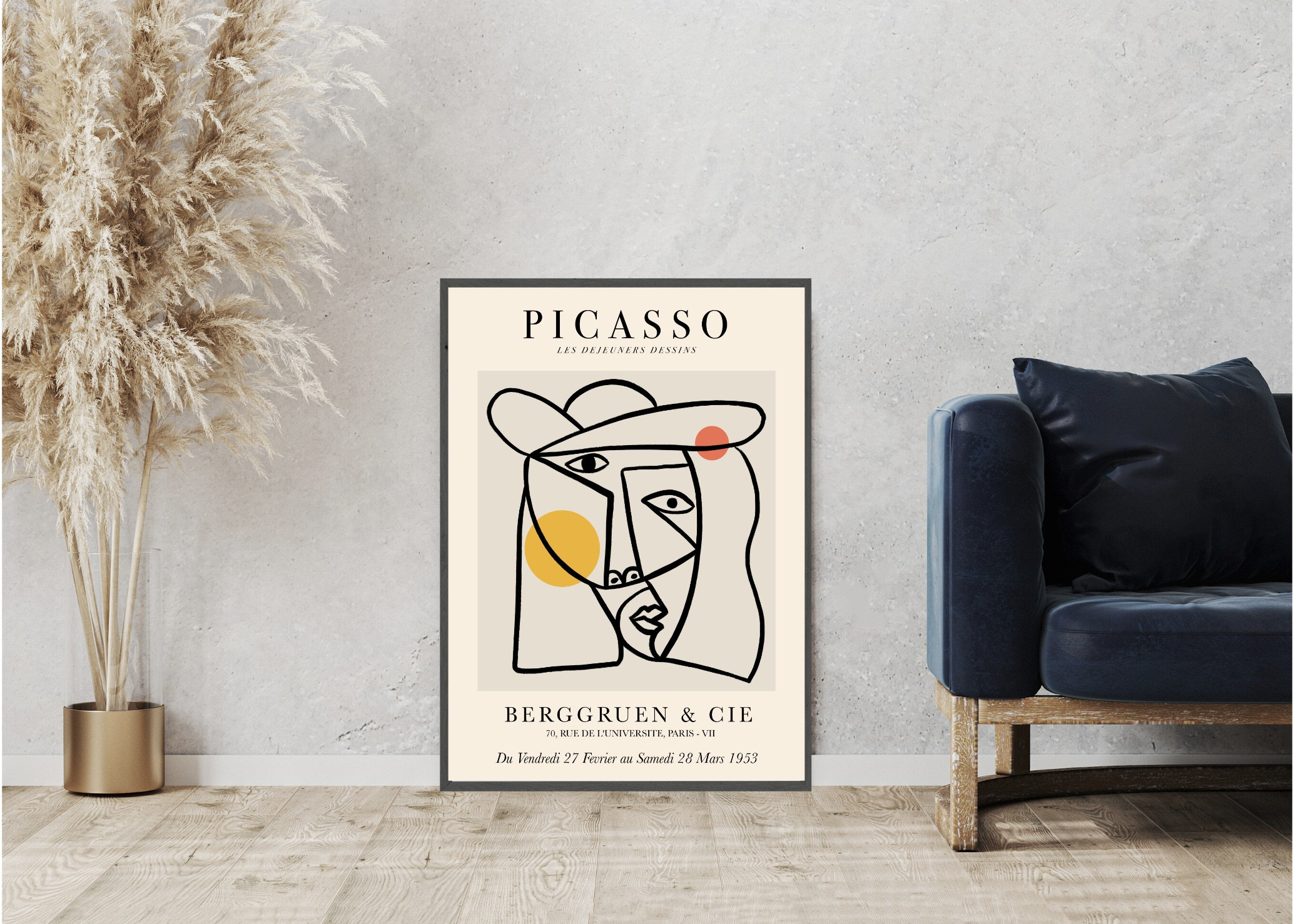 Dibujo de una línea de Picasso, cubismo, impresión de Picasso, cartel ...