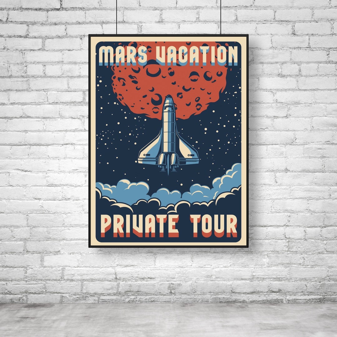 Space Poster Space Tour - Vintage Space Poster, Retro Space, Propaganda ...