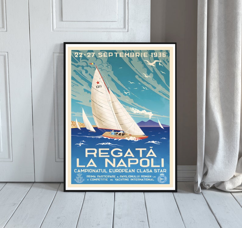 Sailing Regatta Poster, La Napoli Vintage Sailing Print - Etsy