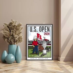 U.S. Open 2024 Golf Poster, Pinehurst Resort & Country Club, Golf Sport ...