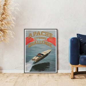 Offshore Boat Racing Poster, Apache Boats, Florida Yachting - Etsy