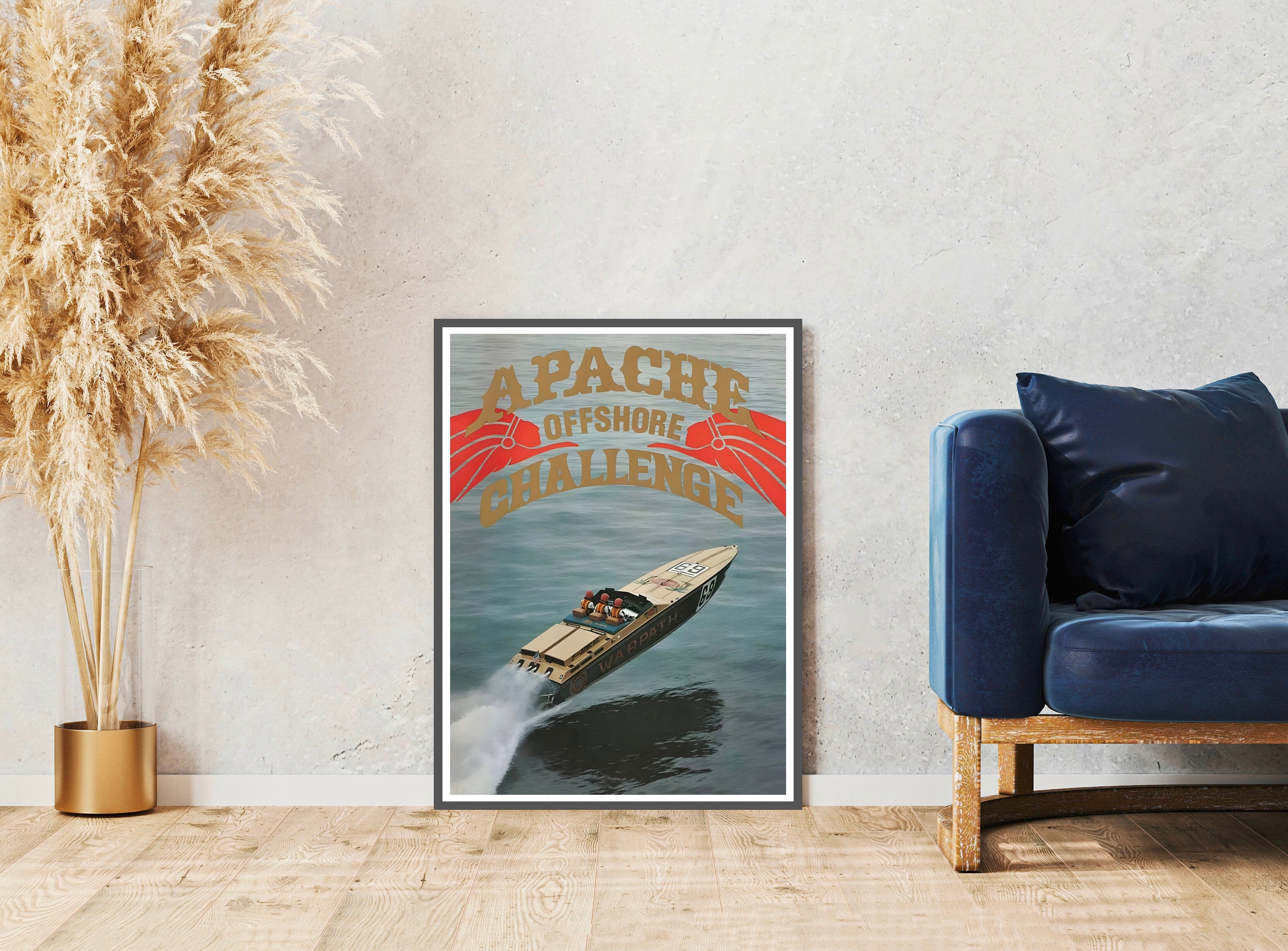 Offshore Boat Racing Poster, Apache Boats, Florida Yachting - Etsy