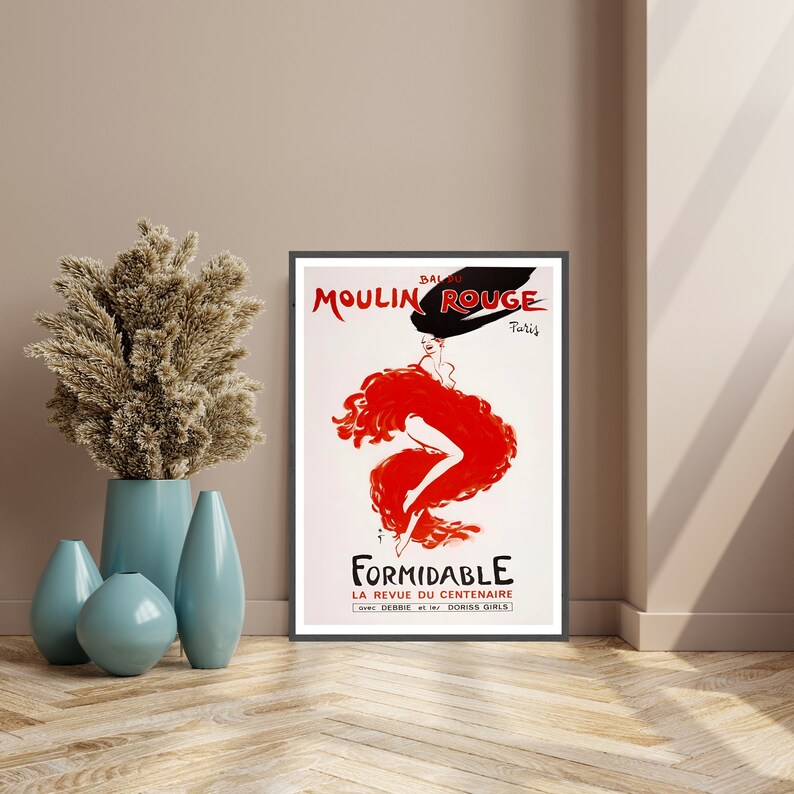 Moulin Rouge Formidable Ad Poster, Bal Du Moulin Rouge, Paris Nightlife ...