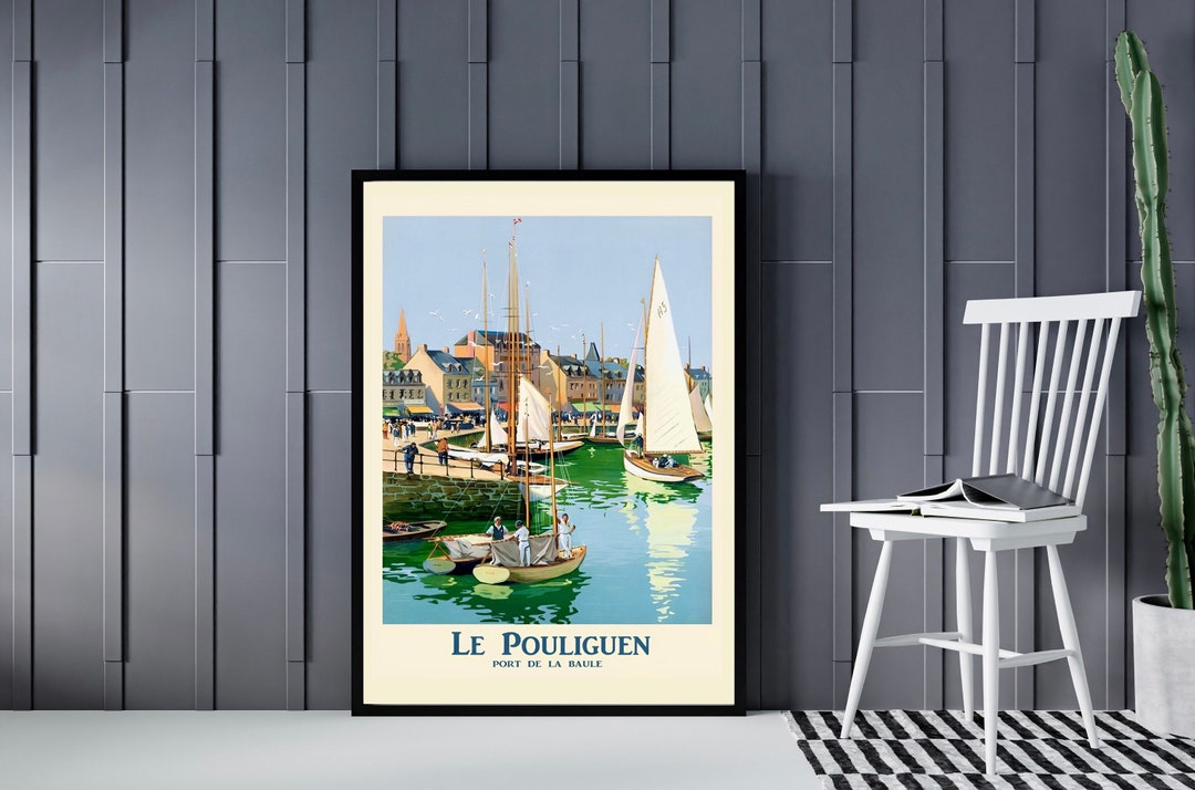 La Baule Poster Sailing Yachts Travel Print, France Brittany, Yachting ...
