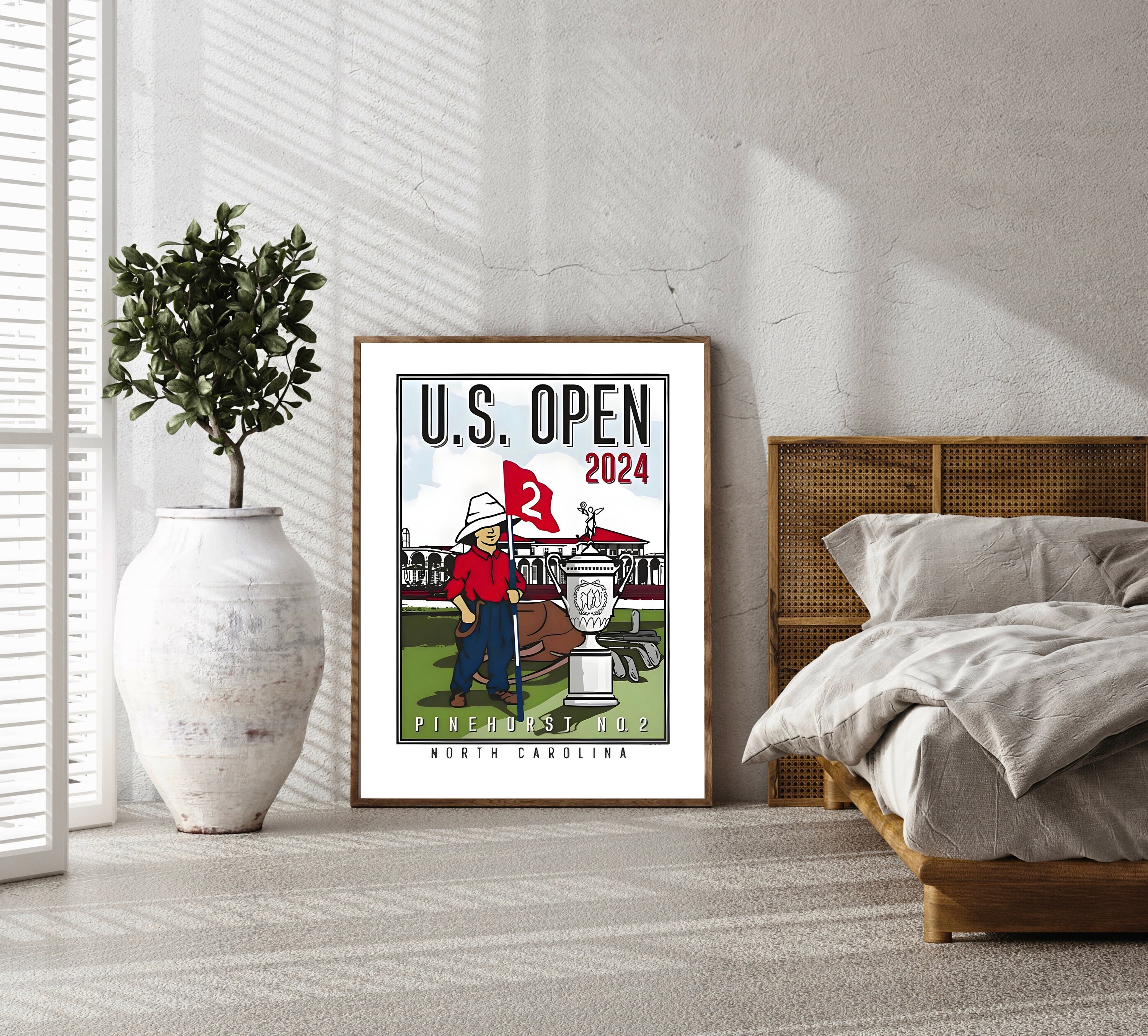U.S. Open 2024 Golf Poster, Pinehurst Resort & Country Club, Golf Sport ...