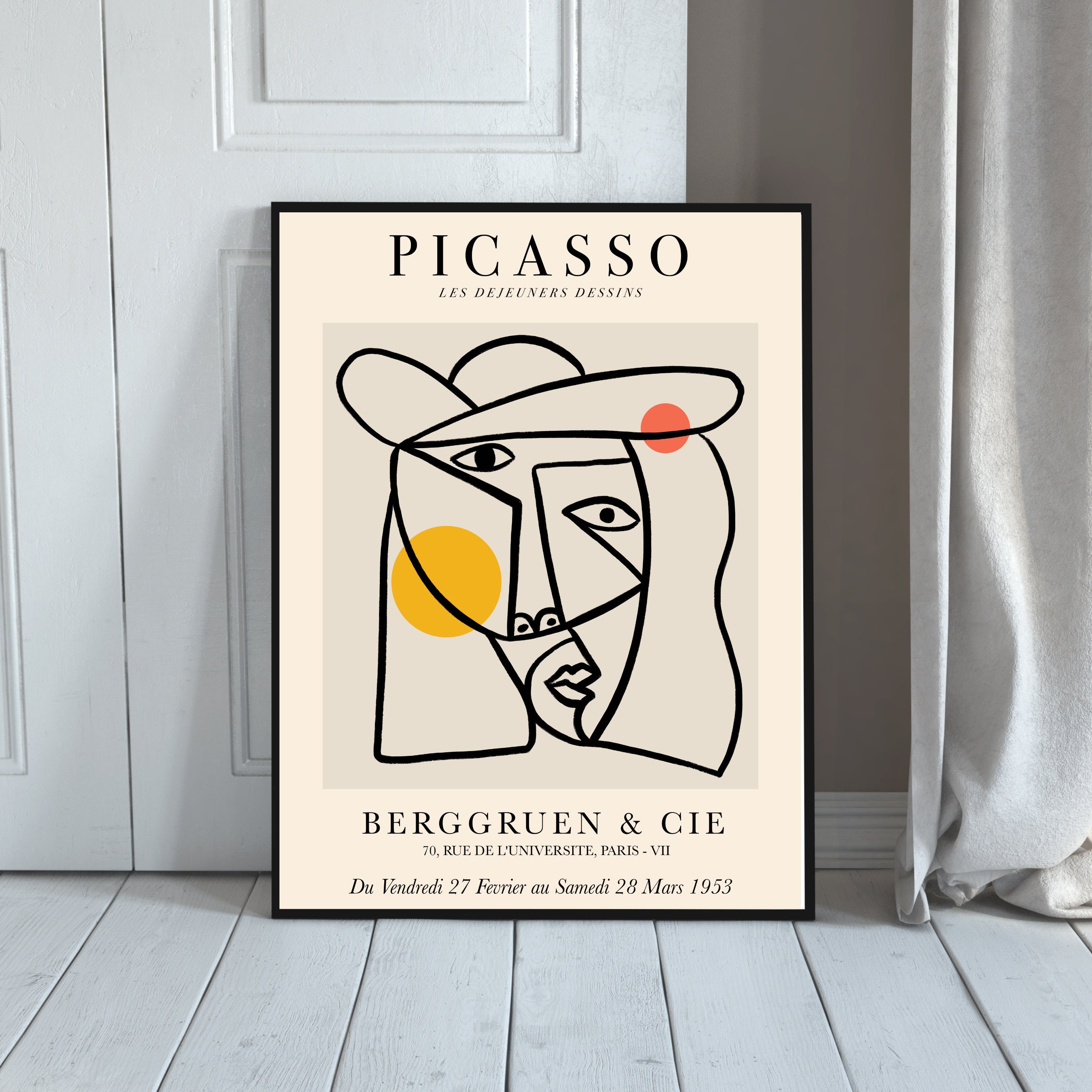 Dibujo de una línea de Picasso, cubismo, impresión de Picasso, cartel ...