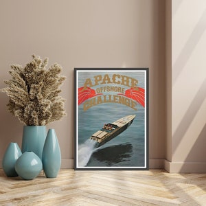Offshore Boat Racing Poster, Apache Boats, Florida Yachting - Etsy