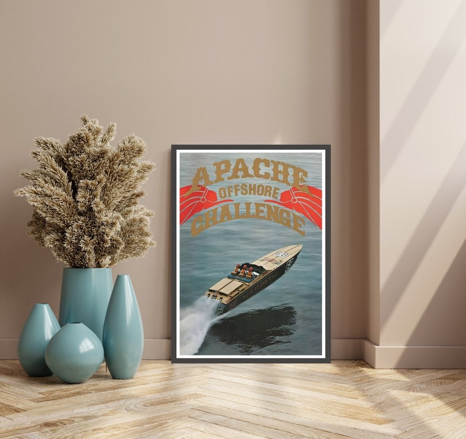 Offshore Boat Racing Poster, Apache Boats, Florida Yachting - Etsy