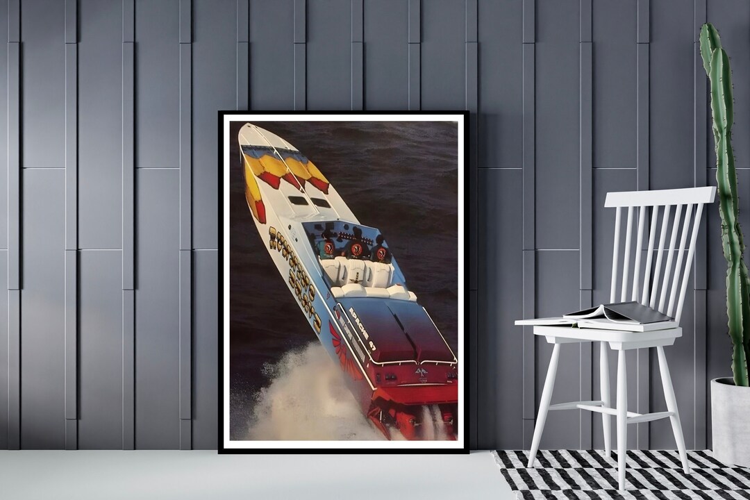 Offshore Boat Racing Poster, Apache Boats, Florida Yachting - Etsy