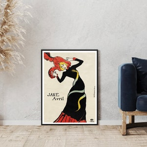 Moulin Rouge Art Jane Avril 1899 Print Henri De Toulouse–lautrec ...