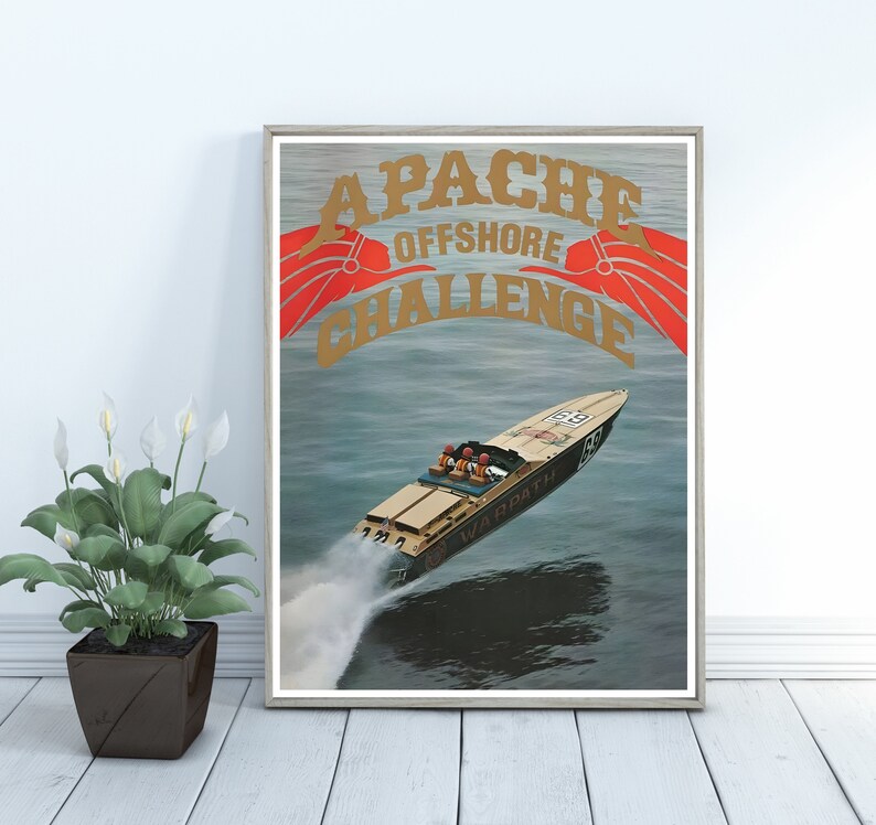 Offshore Boat Racing Poster, Apache Boats, Florida Yachting - Etsy