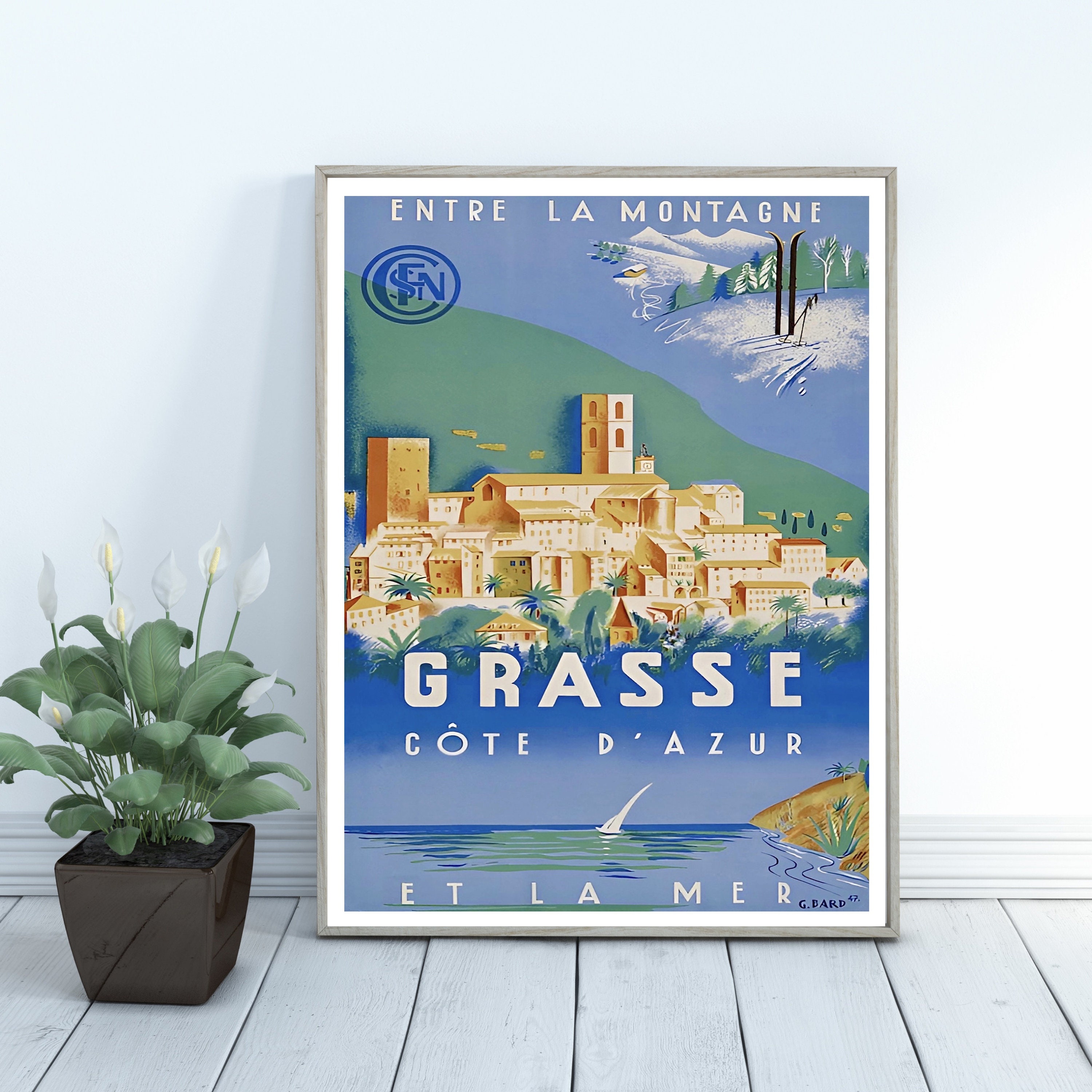 Grasse France Poster, Between Mountains and Sea, Perfume City Cote D ...