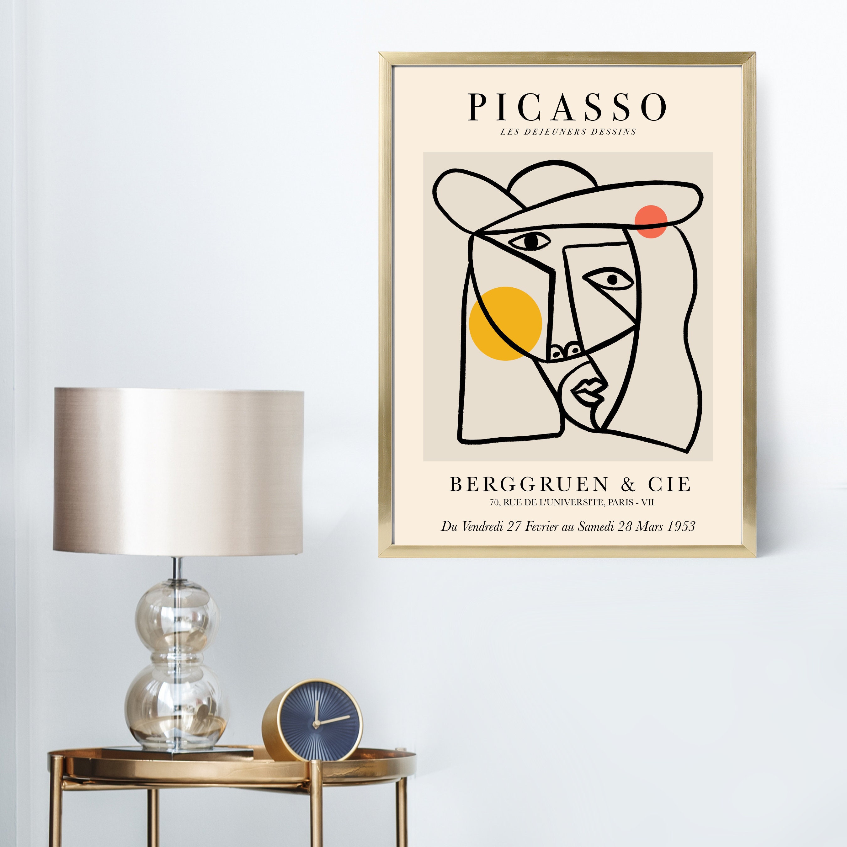 Dibujo de una línea de Picasso, cubismo, impresión de Picasso, cartel ...