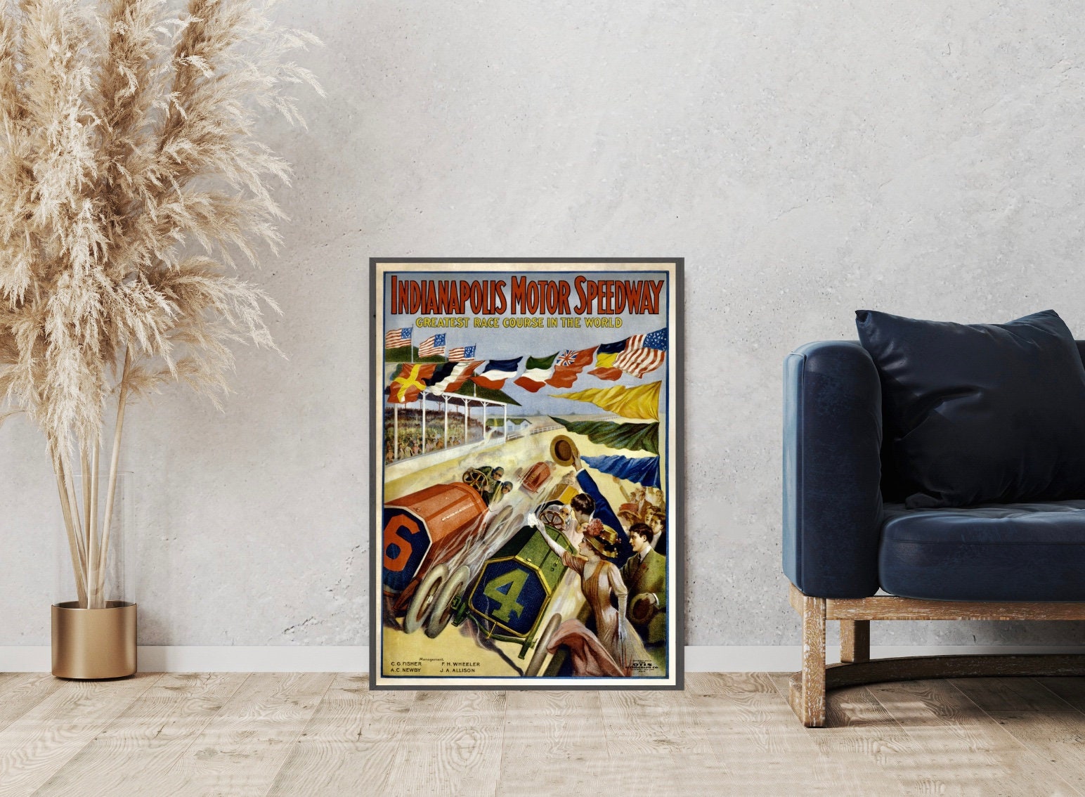 Motor Speedway Poster, Auto Racing Wall Art, Vintage Sports Prints ...