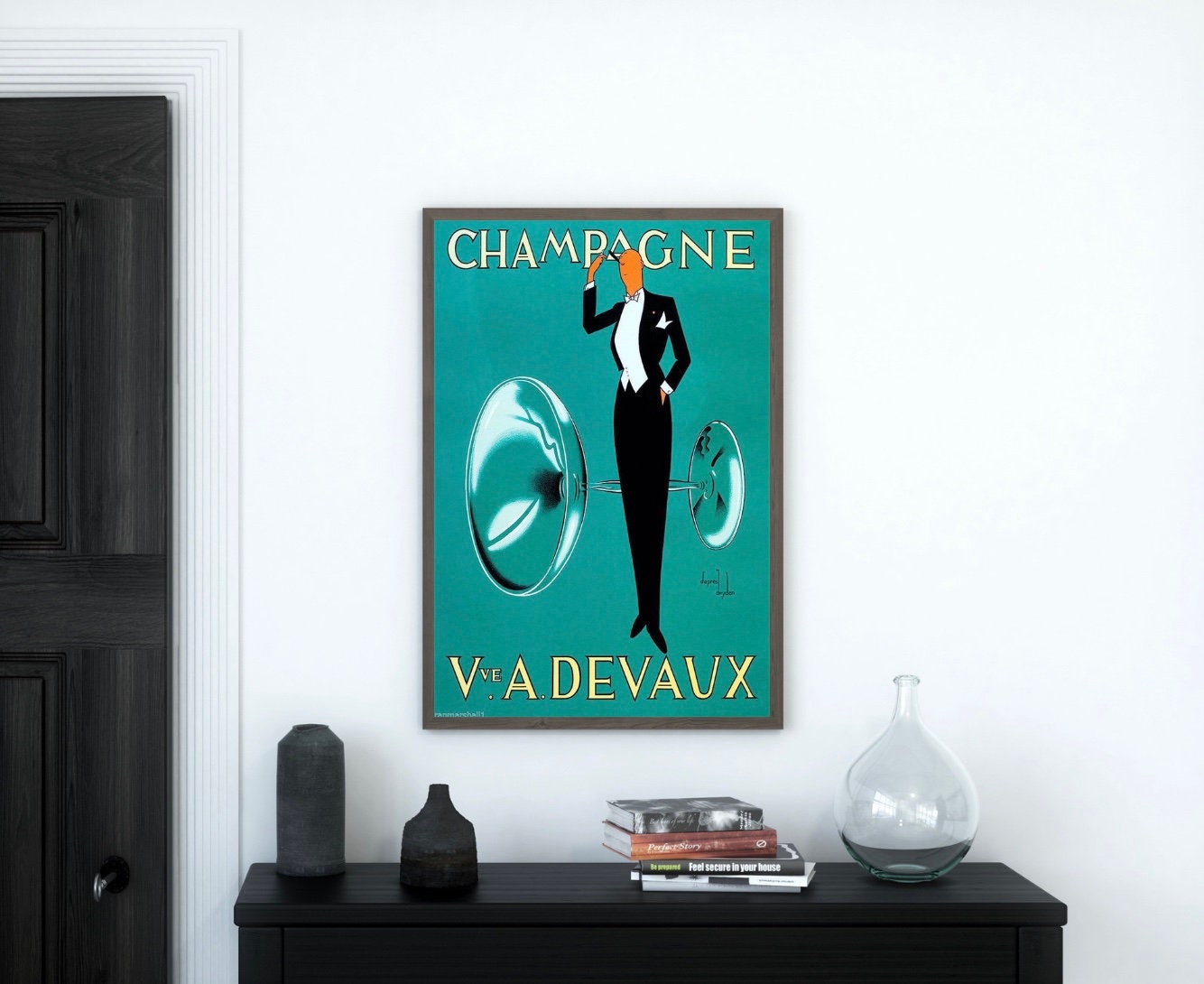 Champagne Art Devaux Poster, 1930 Ernst Dryden Champagne Veuve A ...