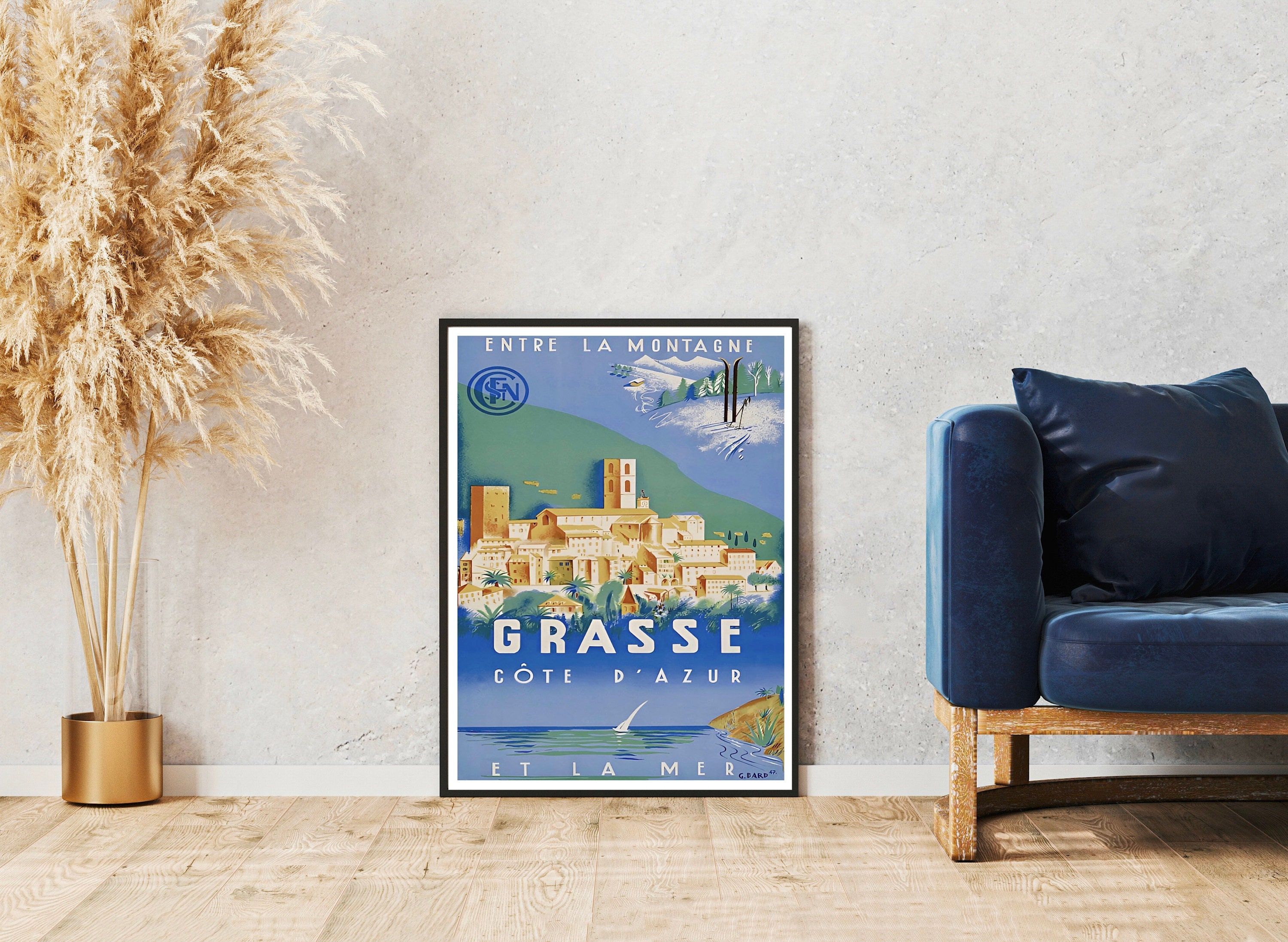 Grasse France Poster, Between Mountains and Sea, Perfume City Cote D ...