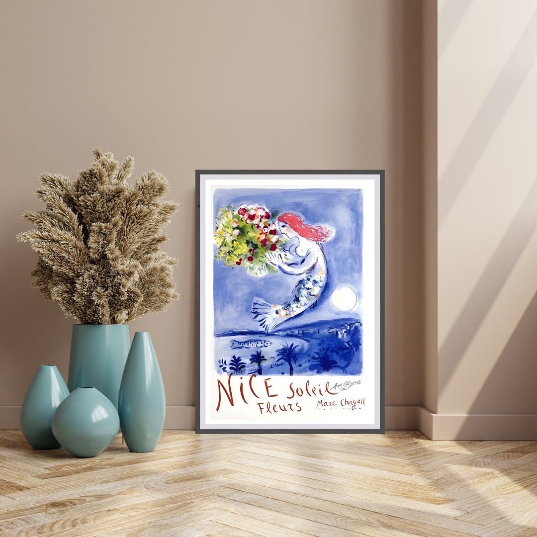 Marc Chagall Nice Soleil Fleurs Poster, French Riviera Poster, France ...