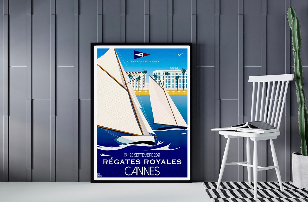 Cannes Regates Royales sailing Poster, Sailing Yacht, Cannes Cup ...