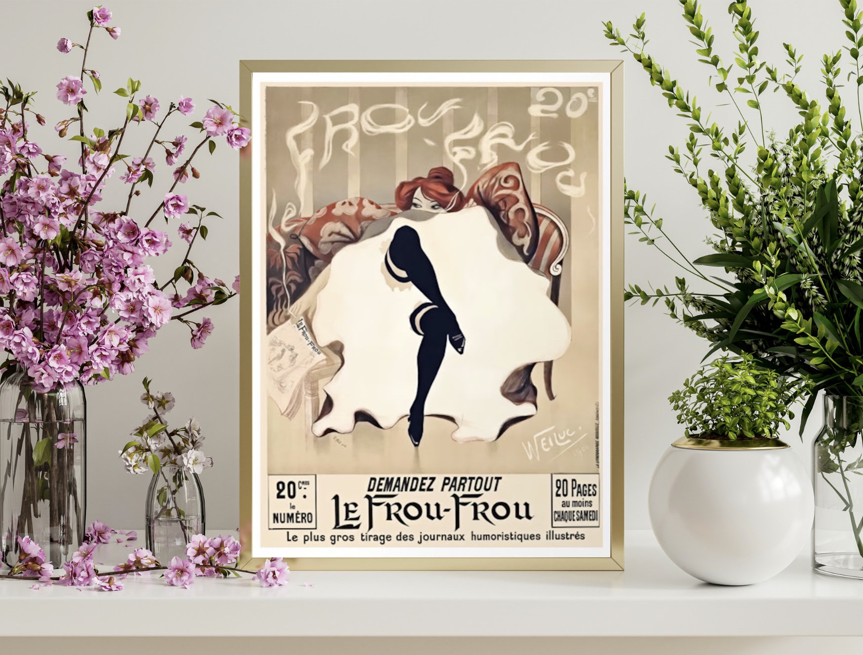 Moulin Rouge Le Frou Frou Vintage Entertainment Poster Can Can Dancer ...