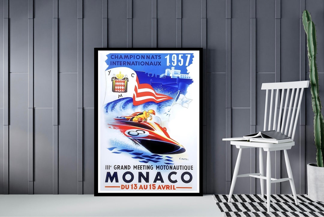 Monaco Vintage Water Sport Poster for Grand Meeting International ...