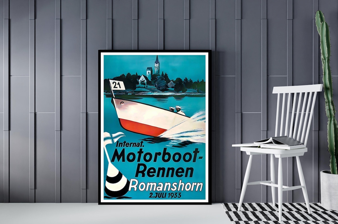 Motorboat Race Romanshorn Poster,nautical Wall Art, Boating Decor ...