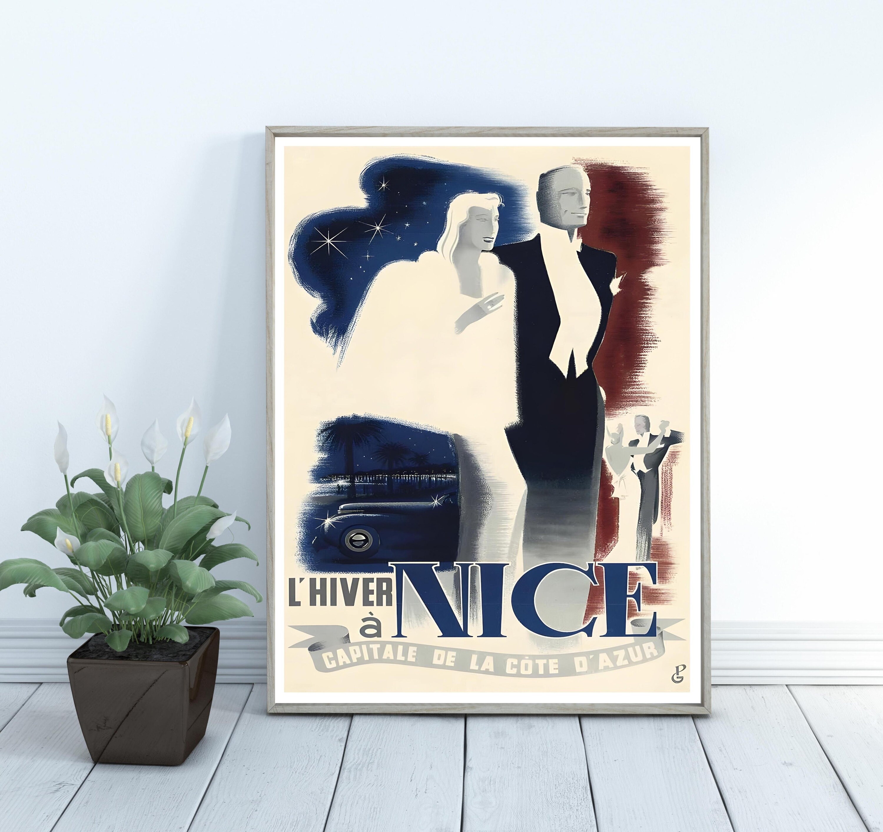 L' Hiver à Nice Monte-carlo Poster, Jean Luc, Winter in Nice Côte D ...