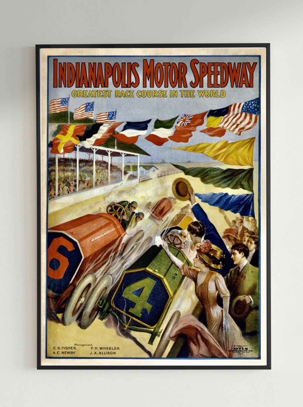Motor Speedway Poster, Auto Racing Wall Art, Vintage Sports Prints ...