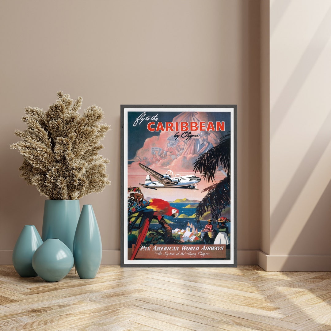 Caribbean Vintage Travel Poster, Caribbean Travel Poster, Vacation ...