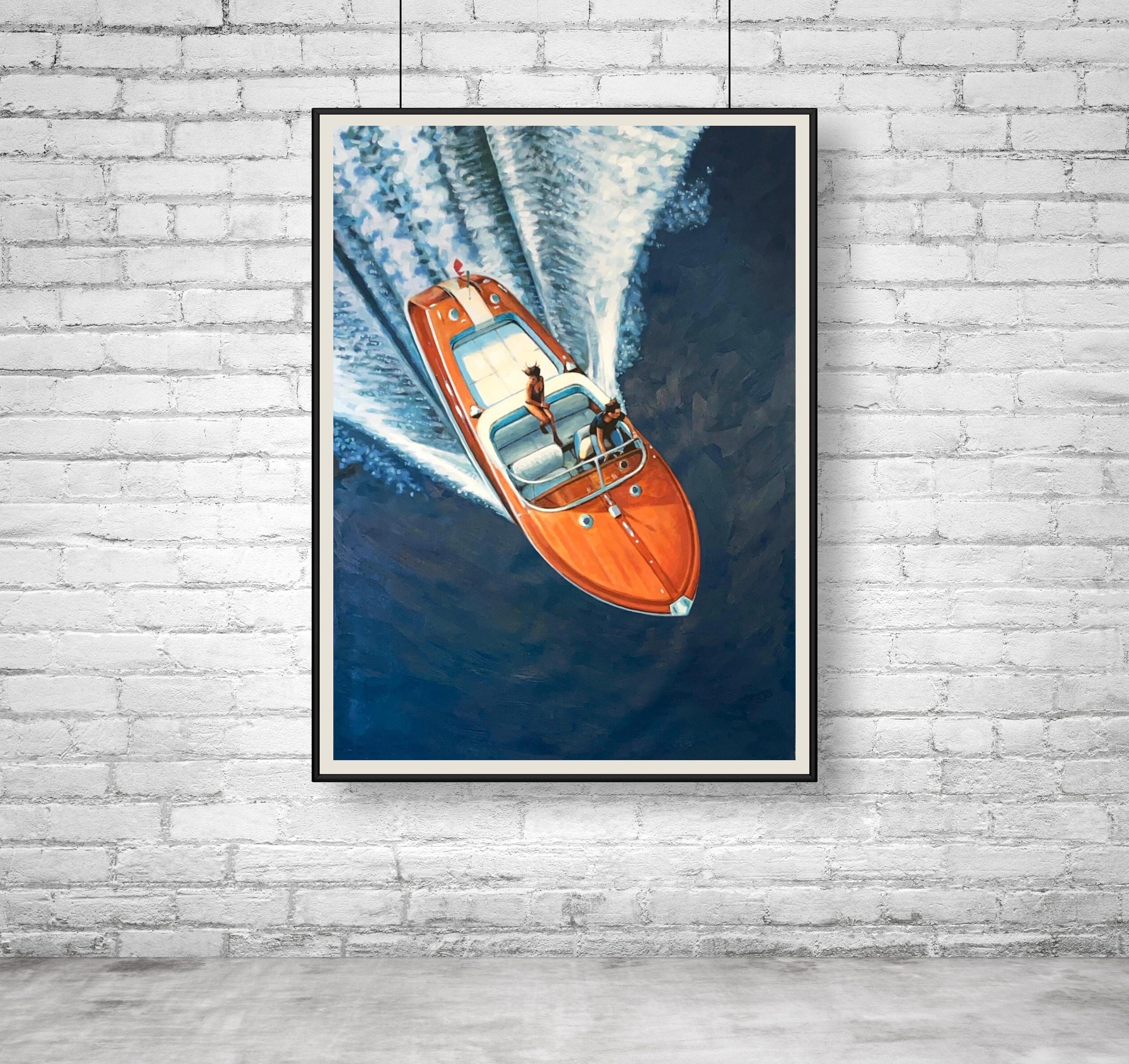 Riva Aquarama Boat Poster | Classic Wooden Boat Art Print for Nautical ...