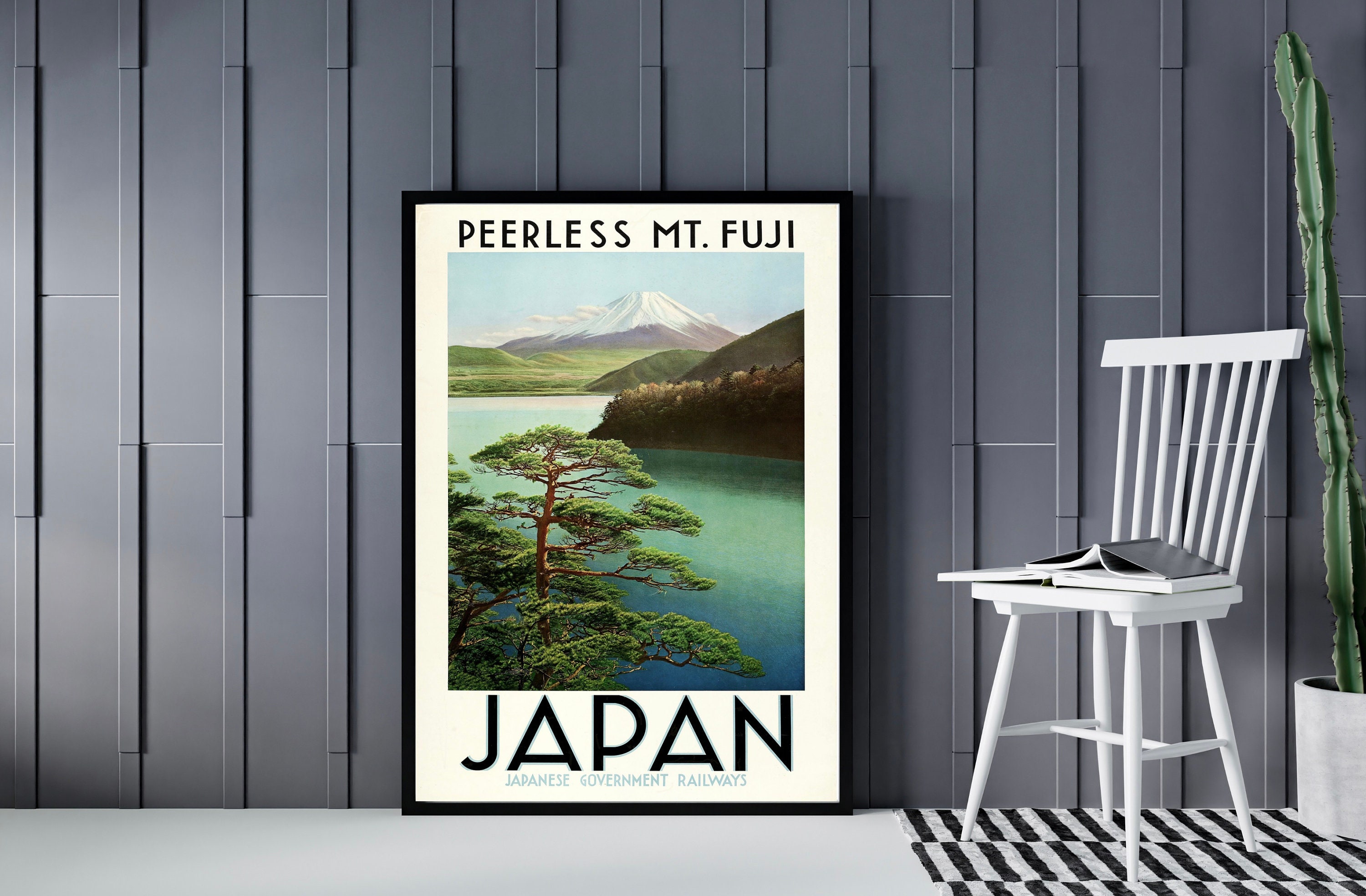 Japan Travel Poster Peerless Mount Fuji, Mount Fuji Print, Japanese Art ...