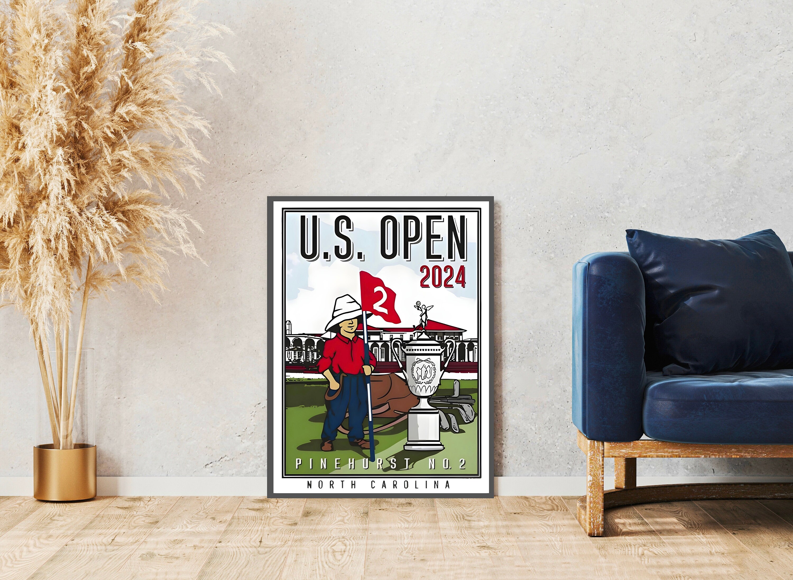 U.S. Open 2024 Golf Poster, Pinehurst Resort & Country Club, Golf Sport ...
