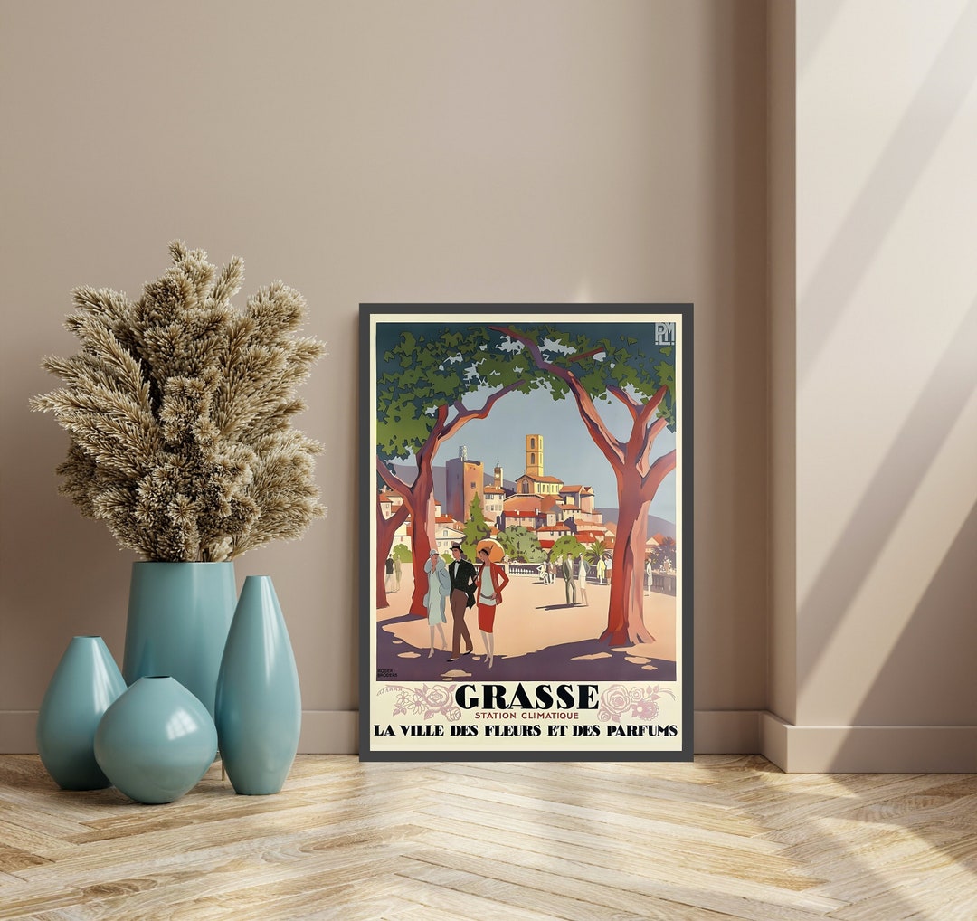 Grasse the City of Flowers and Perfumes, Travel French Vintage Poster ...