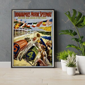 Motor Speedway Poster, Auto Racing Wall Art, Vintage Sports Prints ...