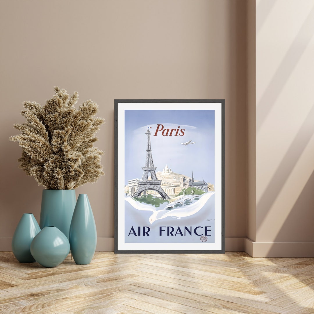 Paris Air France Poster, Paris 1952, Regis Manset, Air France Museum ...