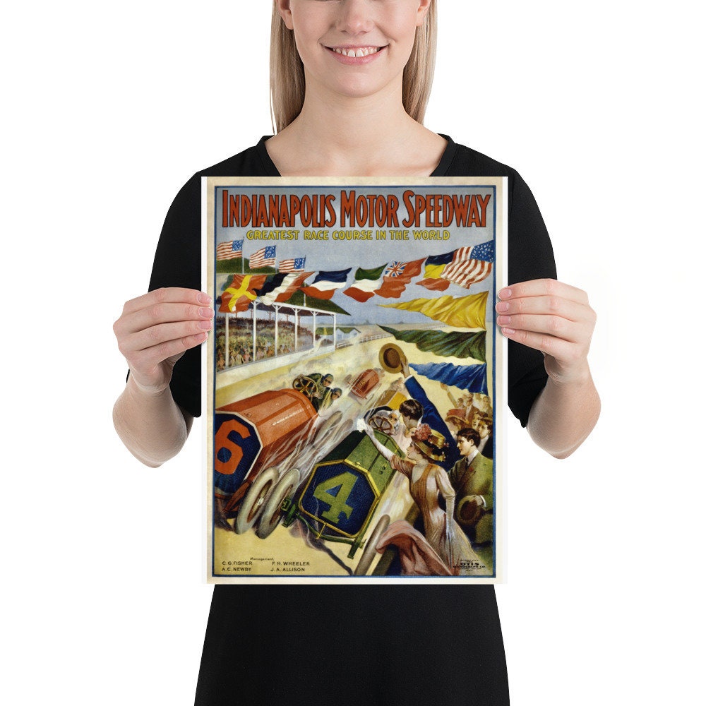 Motor Speedway Poster, Auto Racing Wall Art, Vintage Sports Prints ...