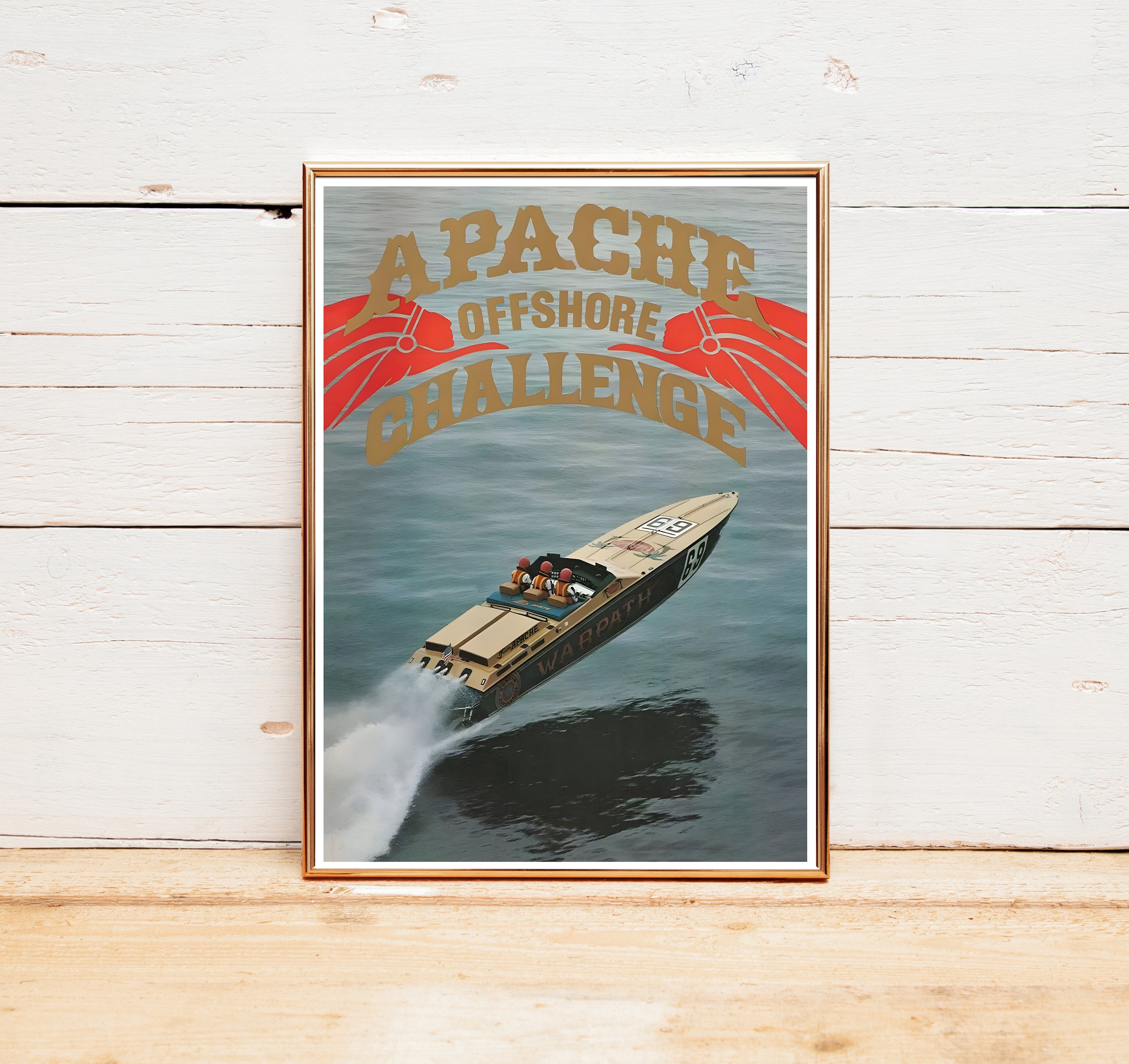 Offshore Boat Racing Poster, Apache Boats, Florida Yachting - Etsy