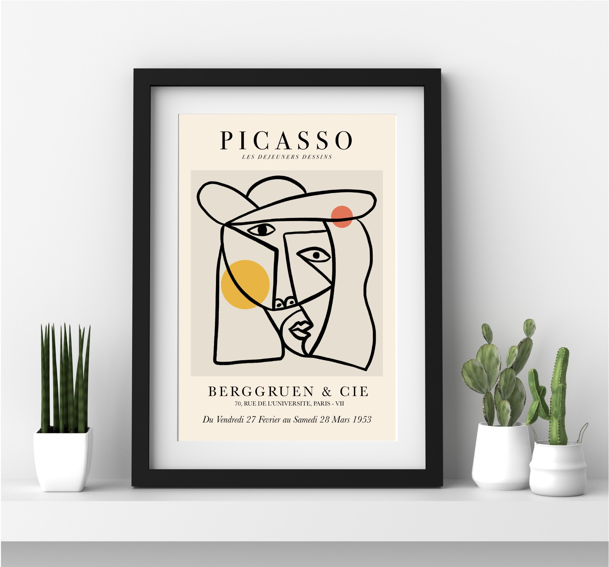 Dibujo de una línea de Picasso, cubismo, impresión de Picasso, cartel ...
