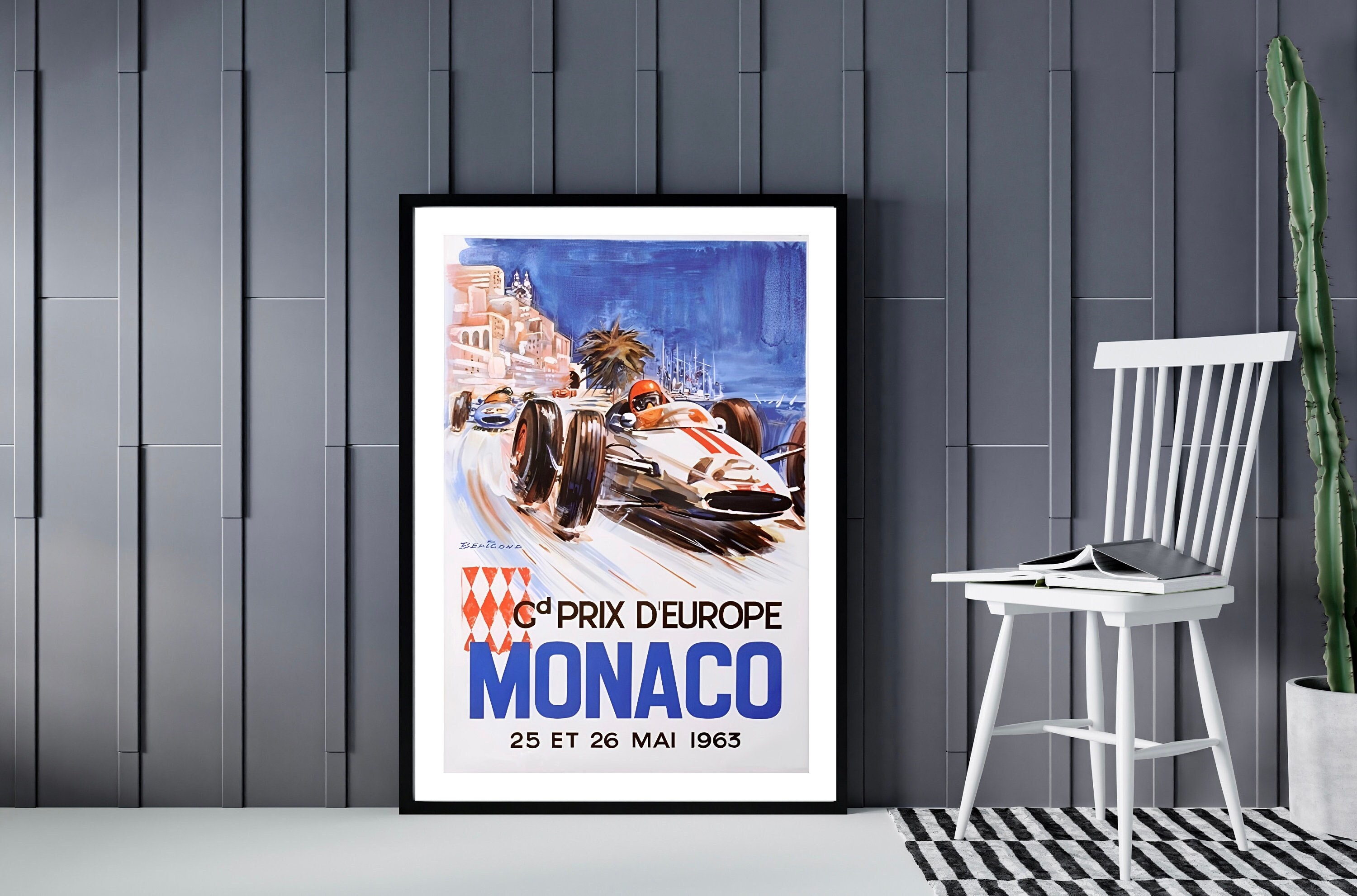 1963 Monaco Grand Prix Poster, Race Fan Gift, Fine Art Print, Formula 1 ...