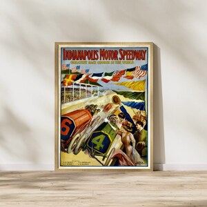 Motor Speedway Poster, Auto Racing Wall Art, Vintage Sports Prints ...