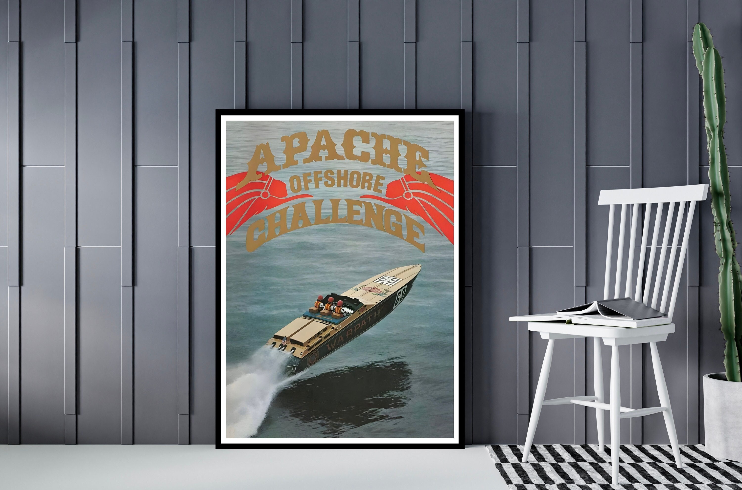 Offshore Boat Racing Poster, Apache Boats, Florida Yachting - Etsy