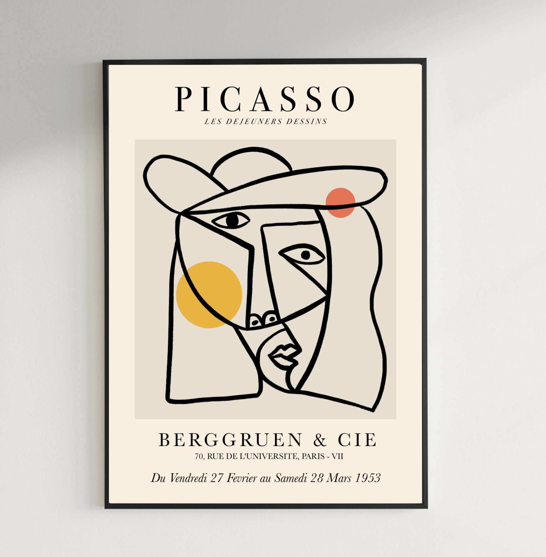 Dibujo de una línea de Picasso, cubismo, impresión de Picasso, cartel ...