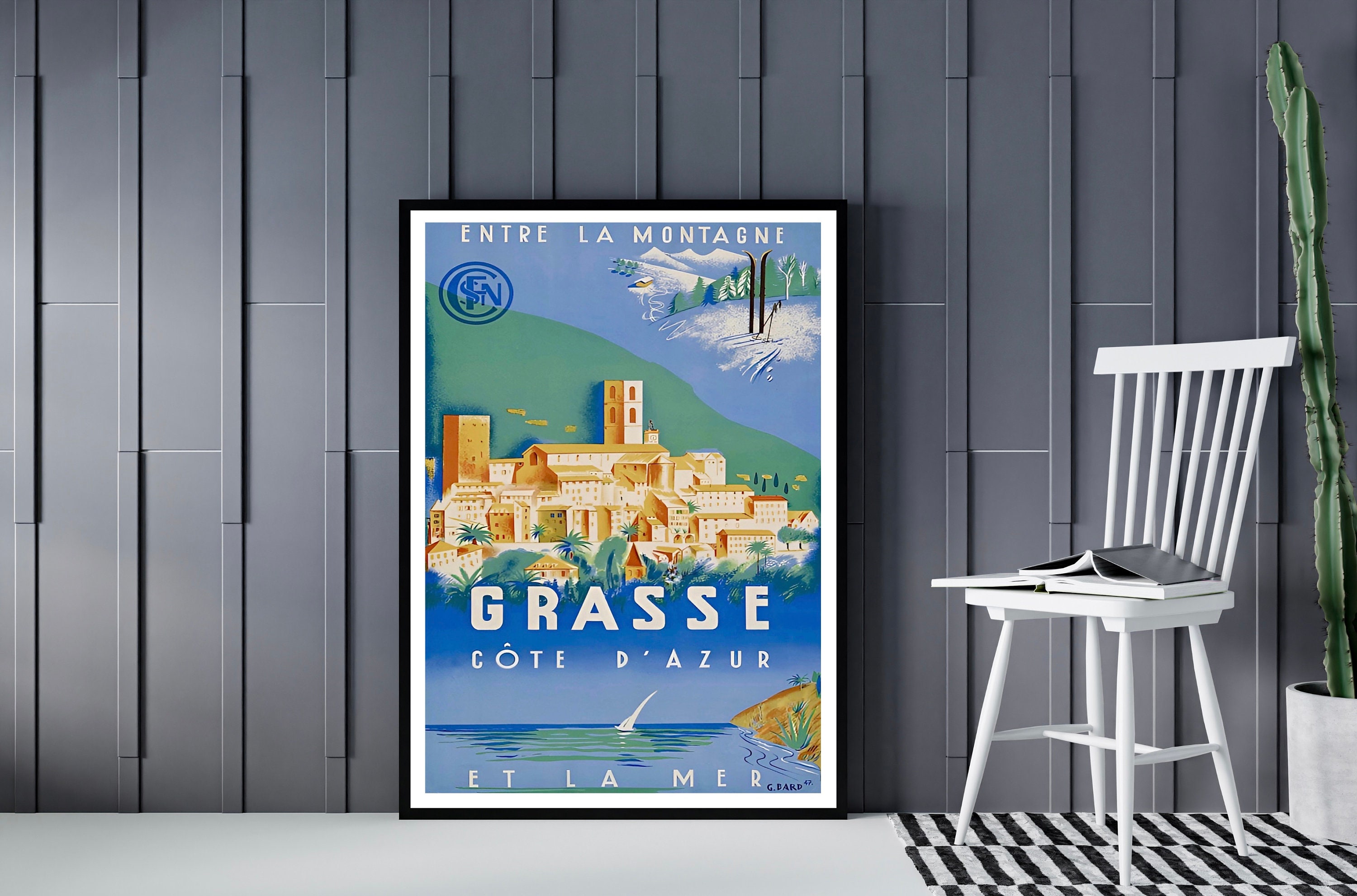 Grasse France Poster, Between Mountains and Sea, Perfume City Cote D ...