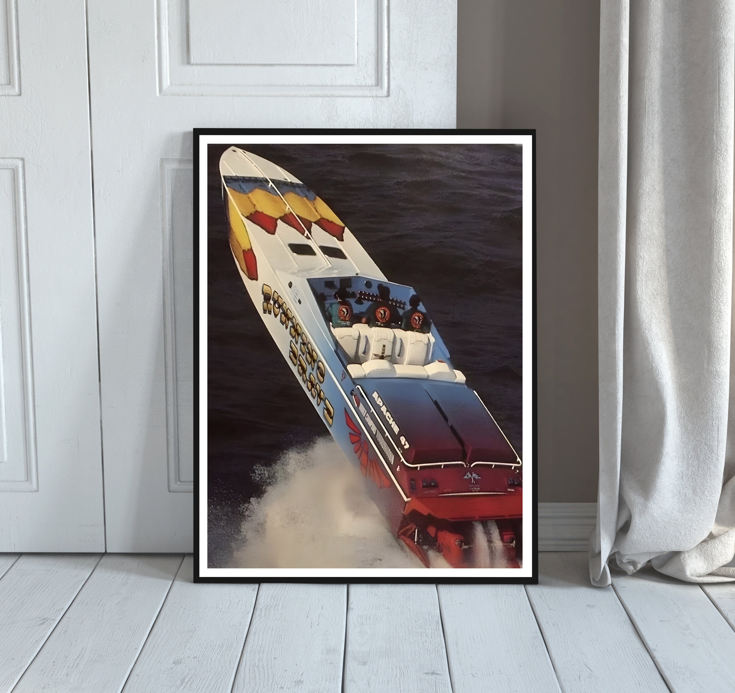 Offshore Boat Racing Poster, Apache Boats, Florida Yachting - Etsy