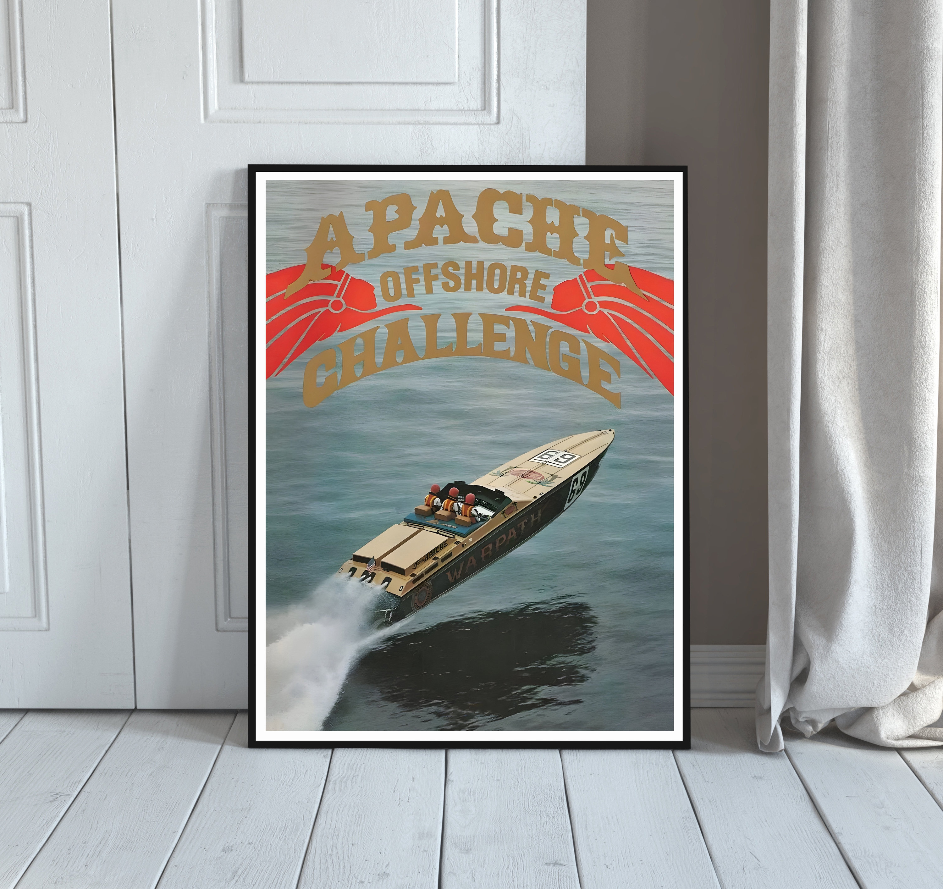 Offshore Boat Racing Poster, Apache Boats, Florida Yachting - Etsy