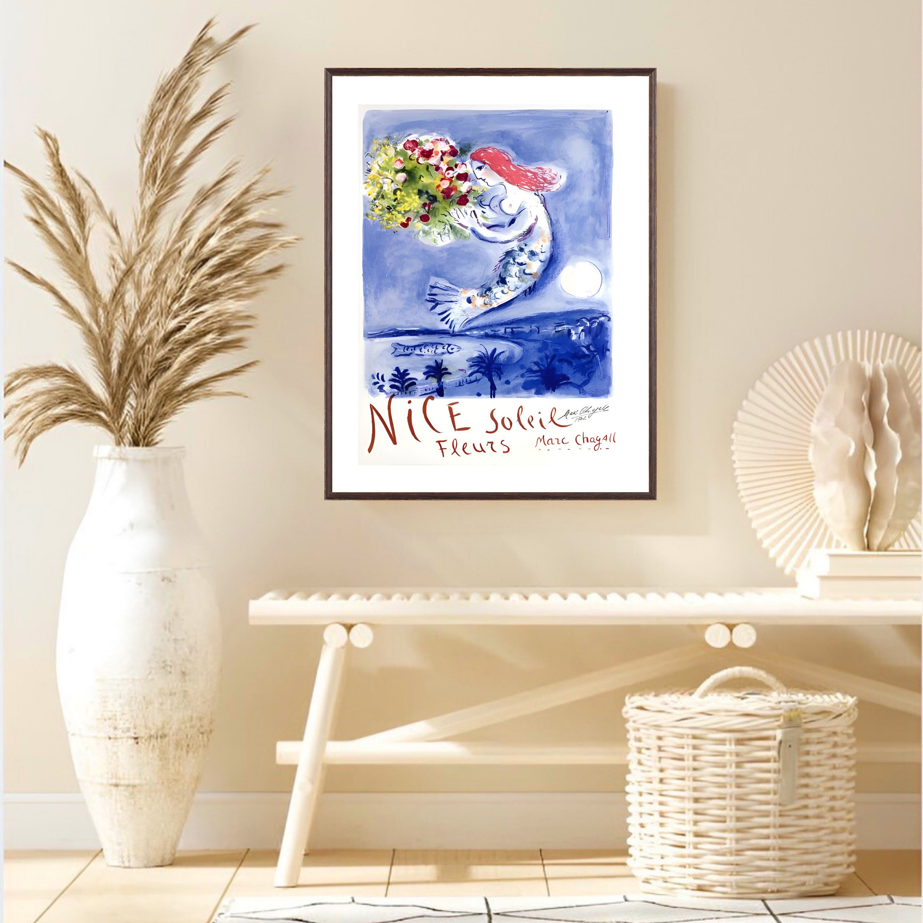 Marc Chagall Nice Soleil Fleurs Poster, French Riviera Poster, France ...
