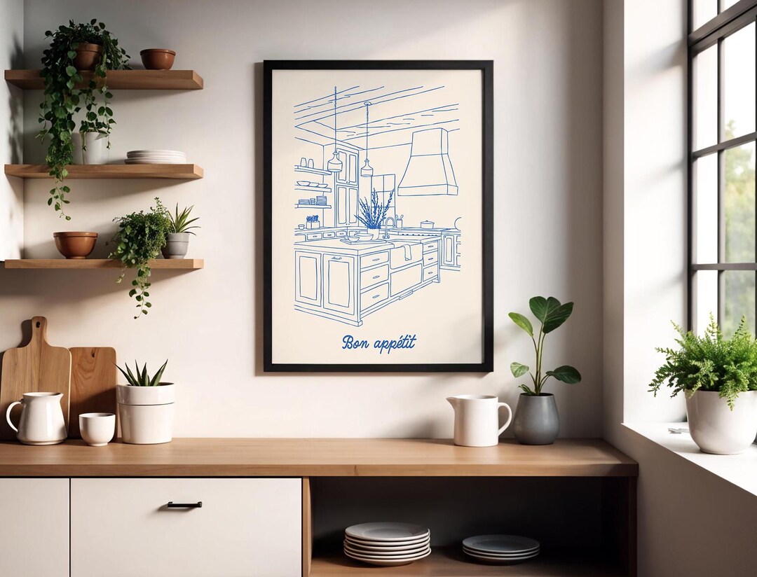 Vintage Farmhouse Kitchen Wall Art, Printable Retro Sketch Design ...