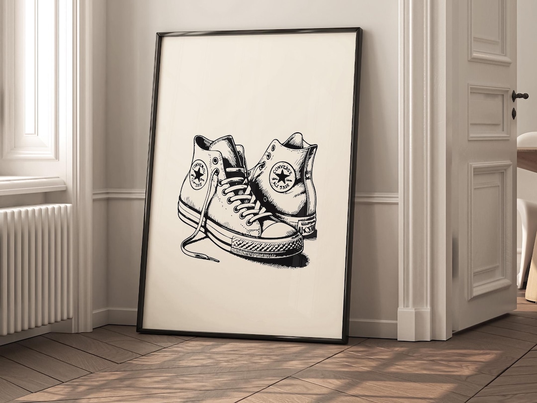 Printable Vintage Converse All Star Poster Retro Sneakers Print Unique ...