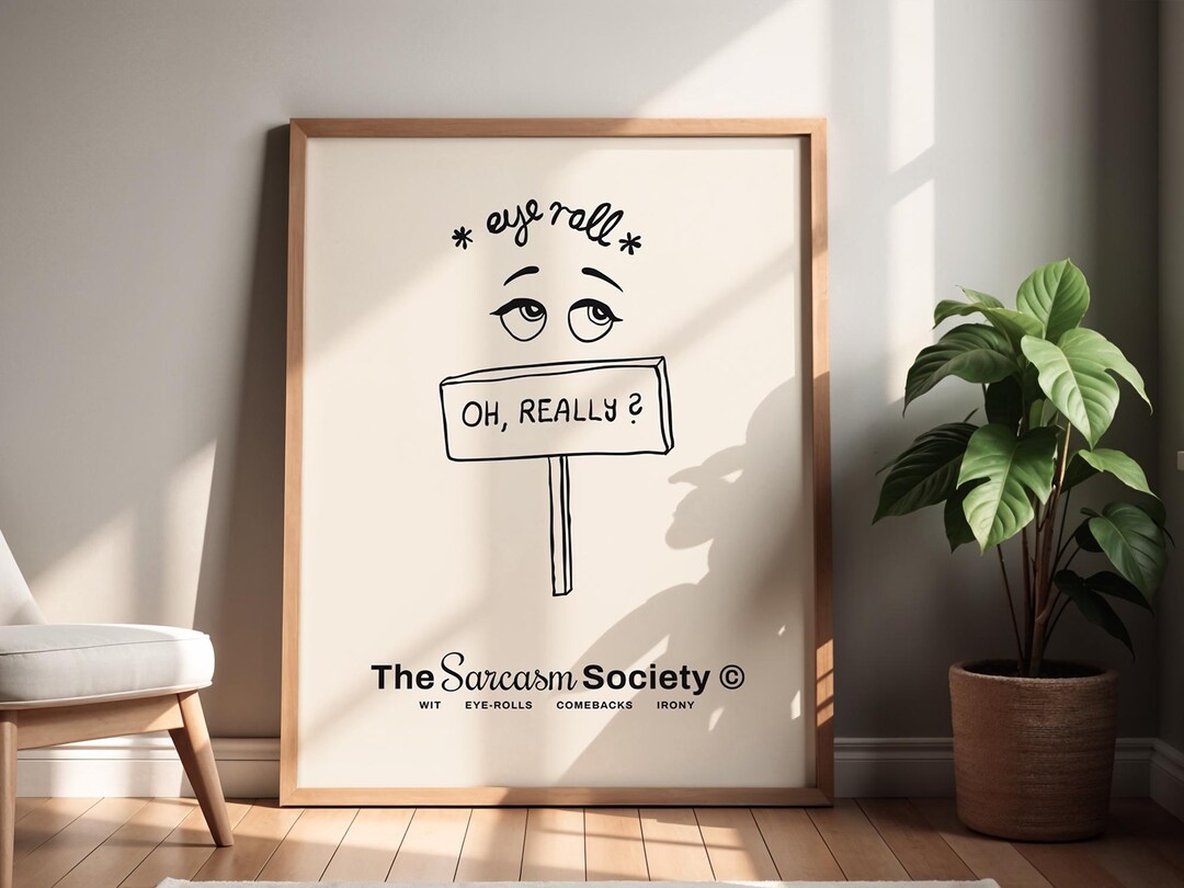 Printable Funny Typography Wall Art, Retro Doodle Sketch Print, Vintage ...