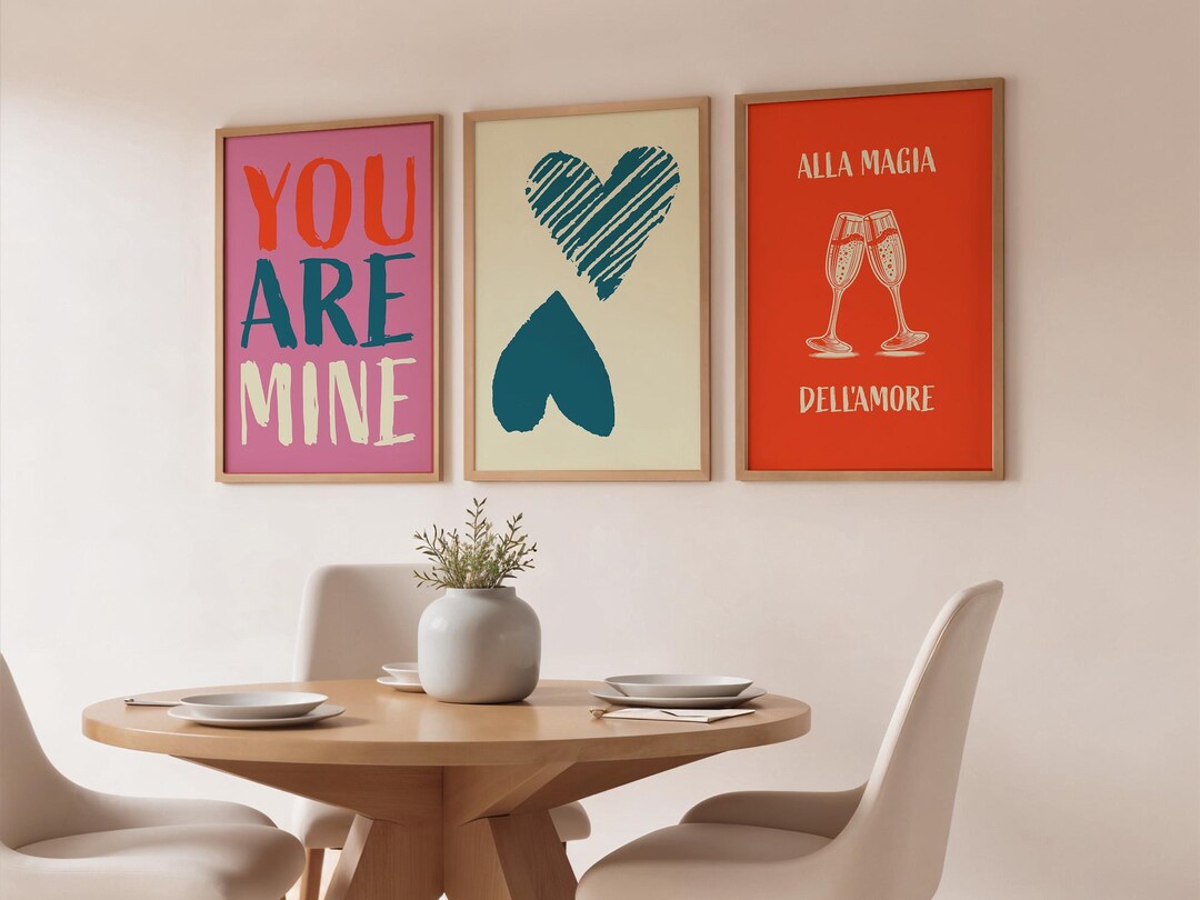 Valentine's Day Maximalist Poster Print Set Bold Love Gallery Wall Art ...