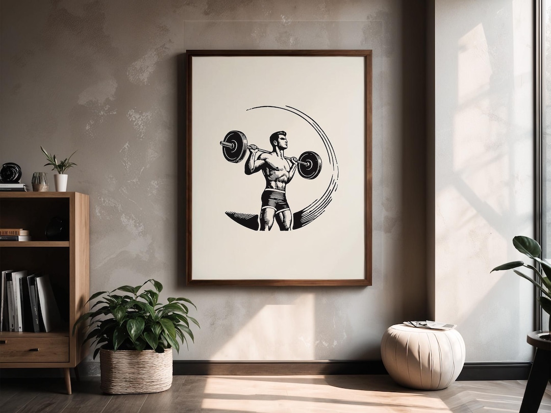 Retro Vintage Gym Workout Poster Printable Christmas Gift for Boyfriend ...